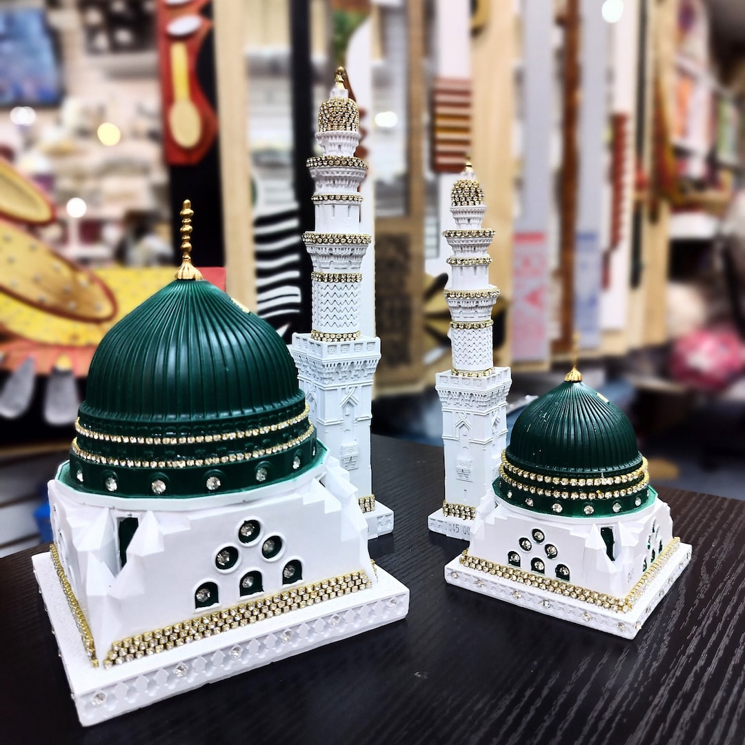 Islamic Table Decor Al-masjid An-nabawi Green Dome Replica - Etsy