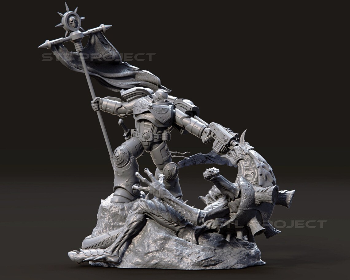 Space Marine Killing Tyranid 3D Print STL Files | Etsy