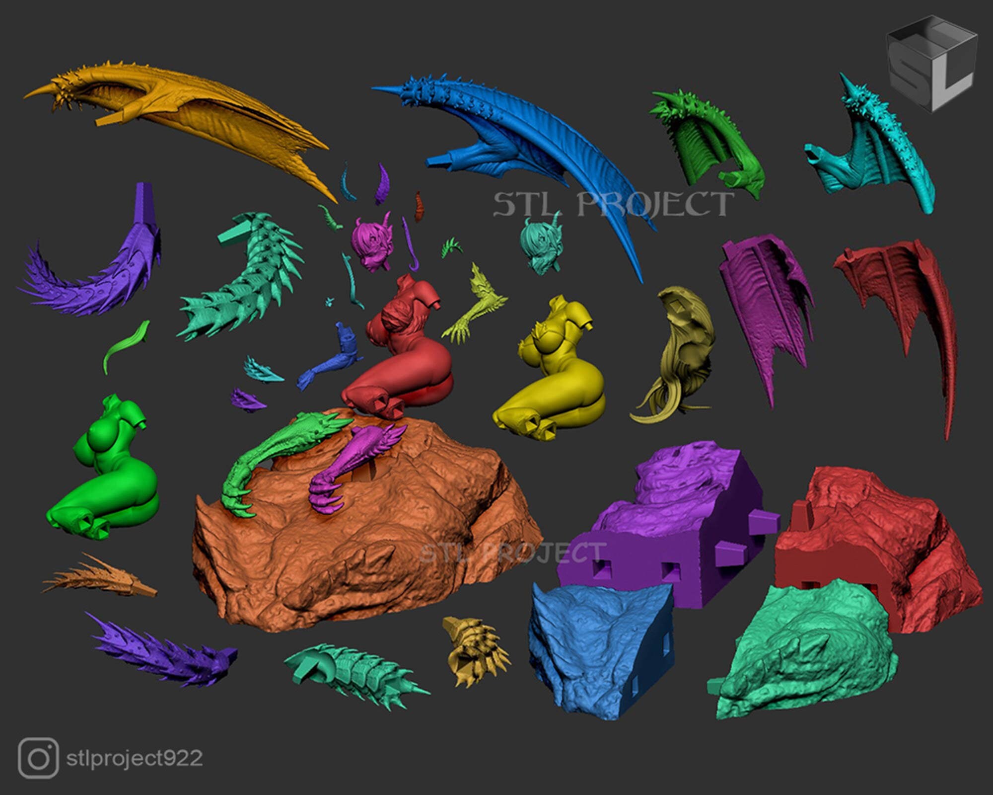 Rathalos Girl 3D Print STL Files - Etsy