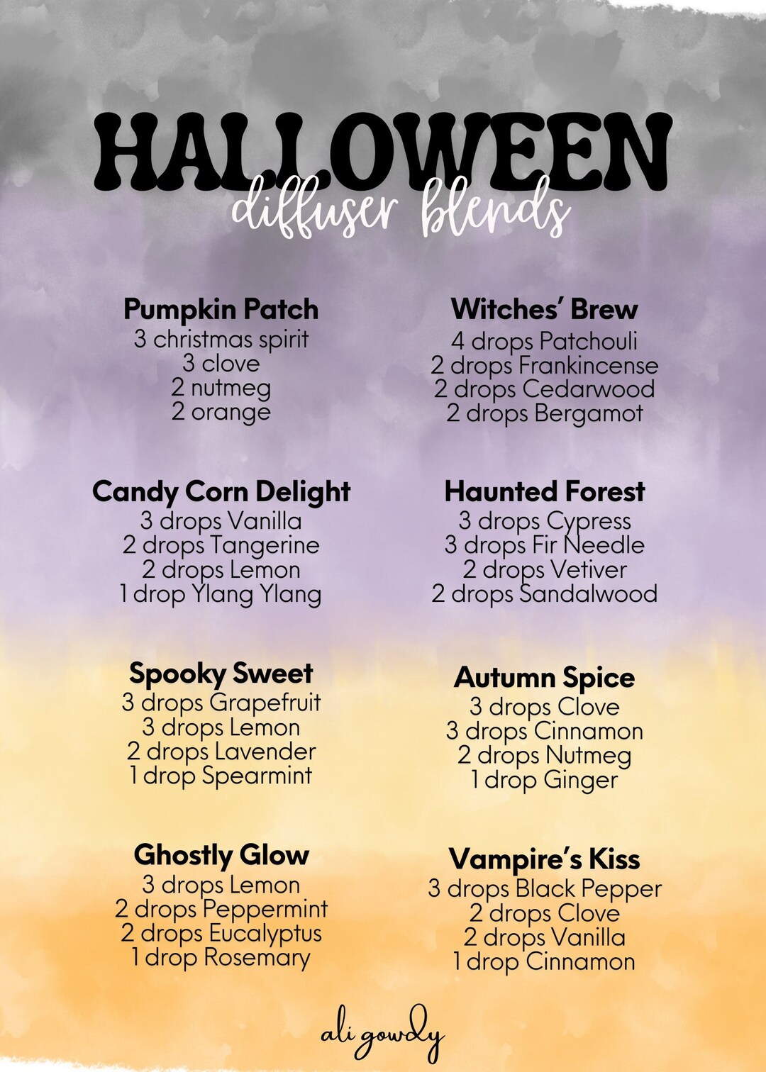 Halloween Diffuser Blends - Etsy