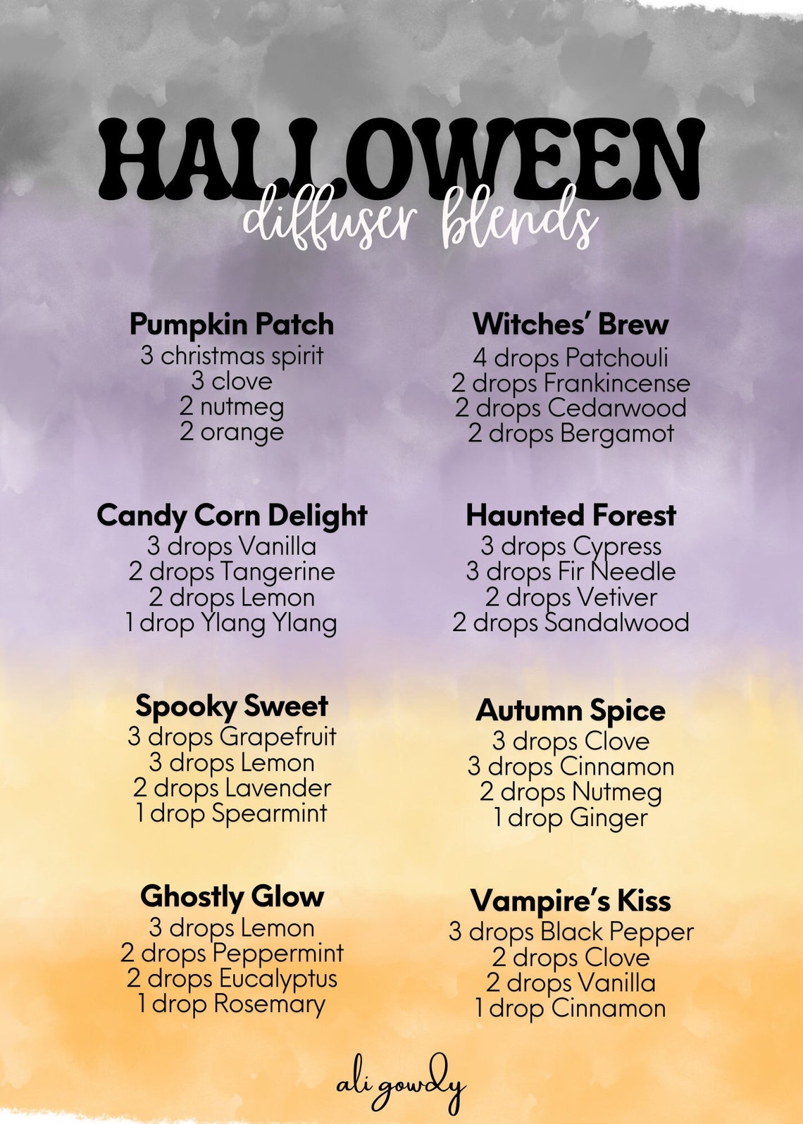 Halloween Diffuser Blends - Etsy