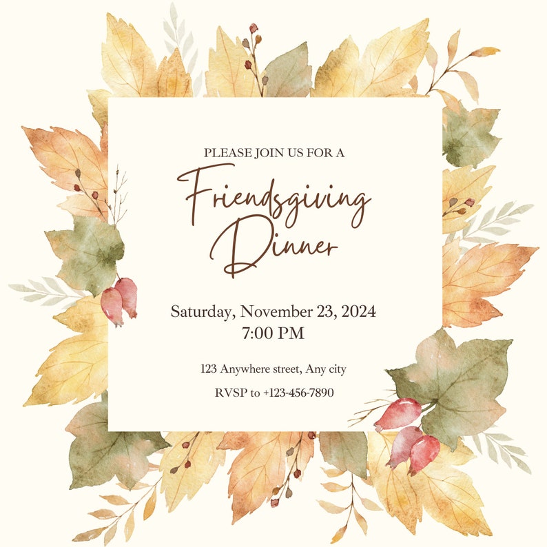 Friendsgiving Dinner Invitation - Etsy
