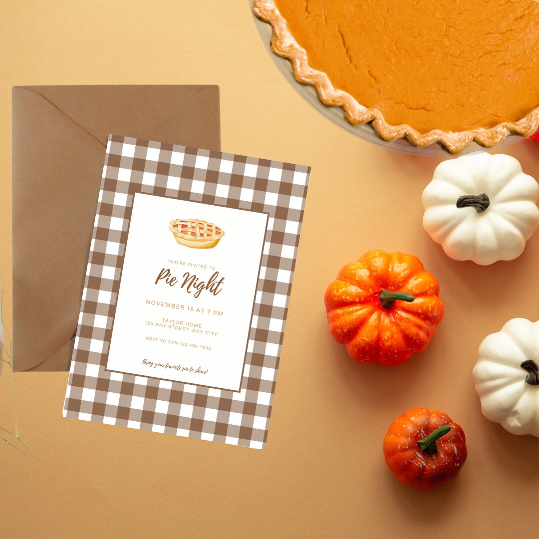 Editable Pie Night Invitation - Etsy