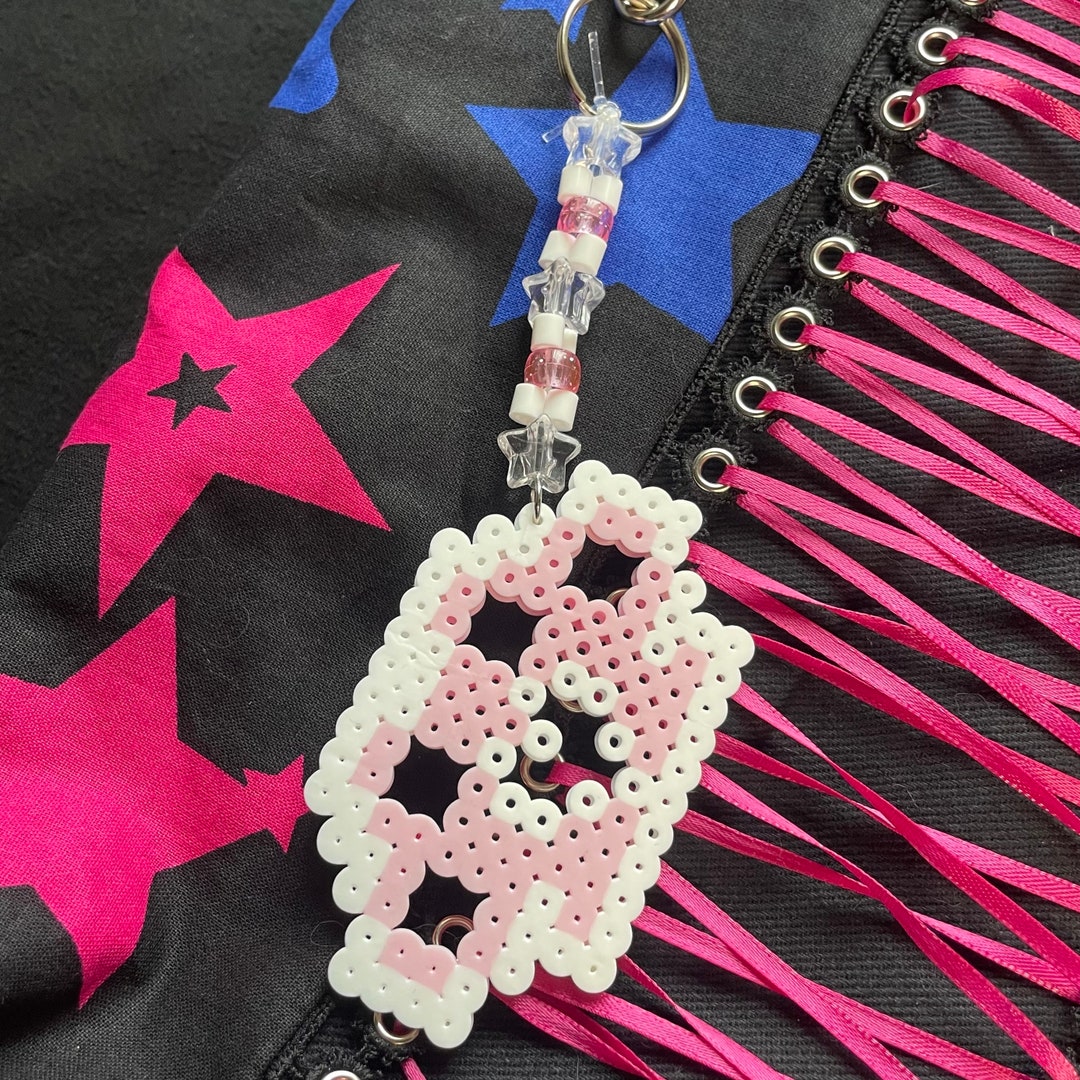 Baby Pink Brass Knuckles Perler Bead Charm Keychain - Etsy