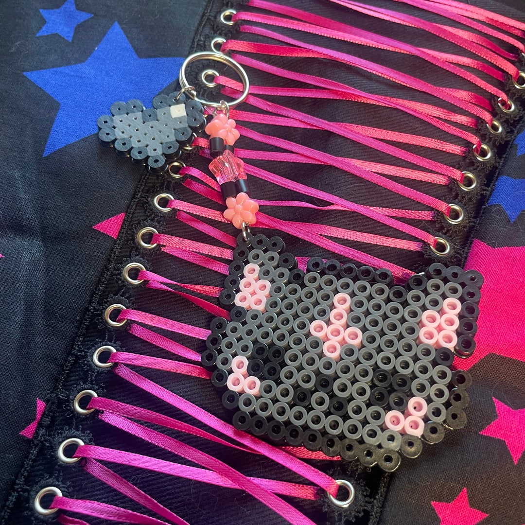 Satanic Cat Perler Keychain Charm - Etsy