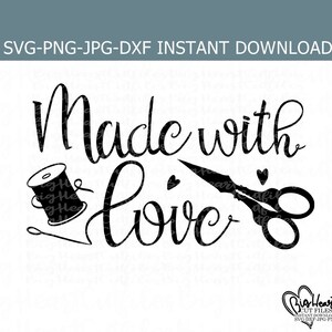 Made With Love Svg, Png, Jpg, Dxf, Handmade Svg, Handmade Stamp Design ...
