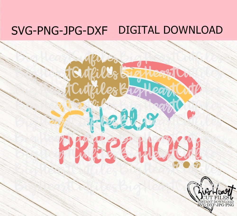 Hello Preschool Svg Png Jpg Dxf Back to School Svg - Etsy