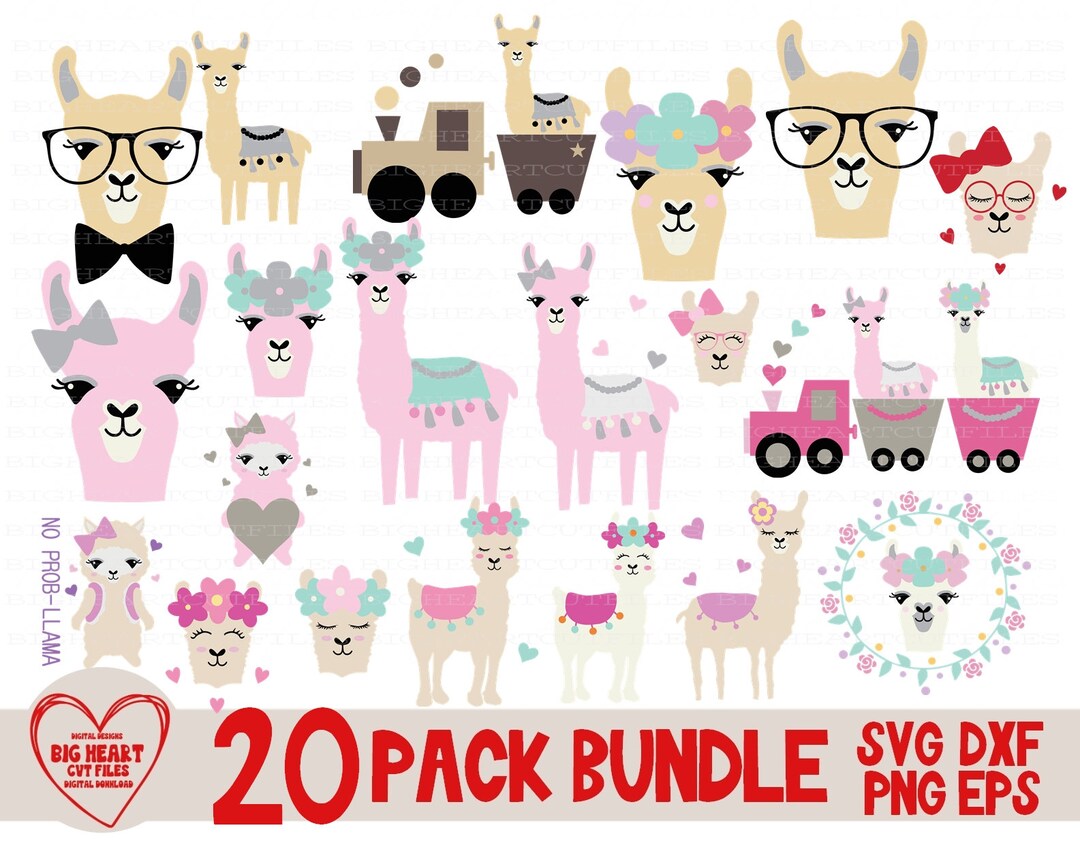 Llama Svg Bundle, Llama Svg, Llama Png, Llama Dxf, Llama Eps, Llama ...