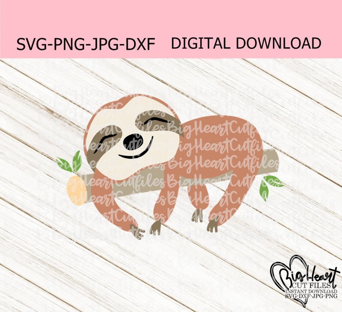 Sloth Svg Png Jpg Dxf Sloth Cut File Mama Sloth Svg Baby - Etsy
