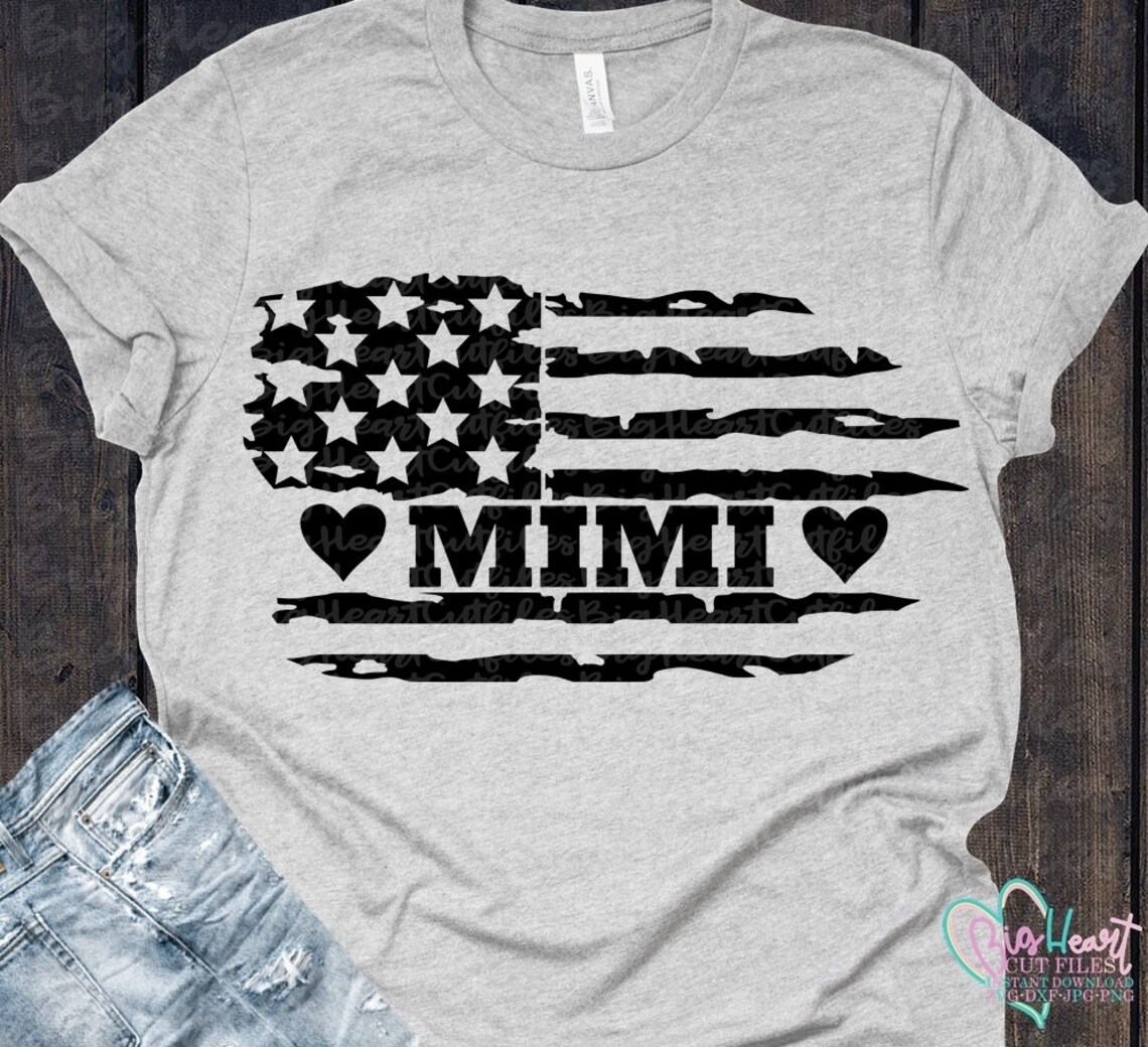Mimi Distressed American Flag Svg Png Jpg Dxf Mimi Svg - Etsy