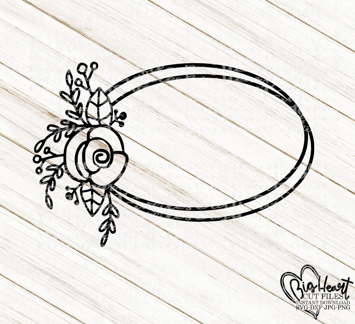 Floral Wreath Svg Png Jpg Dxf Flower Wreath Monogram | Etsy