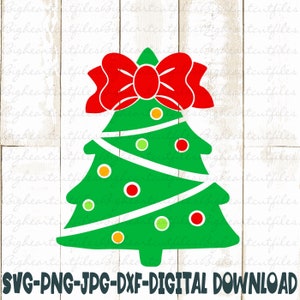 Girl Christmas Tree Svg, Png, Jpg, Dxf, Tree With Bow Svg, Kids ...