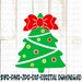 Girl Christmas Tree Svg, Png, Jpg, Dxf, Tree With Bow Svg, Kids ...