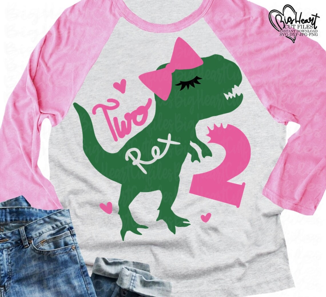 T Rex Birthday Svg Dinosaur Svg Two Rex Dinosaur Birthday - Etsy