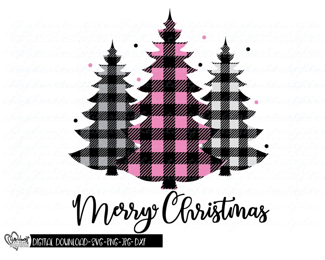 Buffalo Plaid Pine Tree Svg Png Jpg Dxf Merry Christmas - Etsy