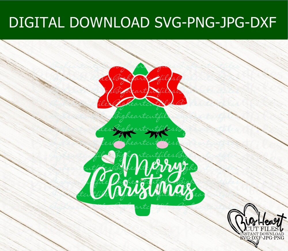 Girl Christmas Tree Svg Png Jpg Dxf Tree With Bow Svg - Etsy Canada