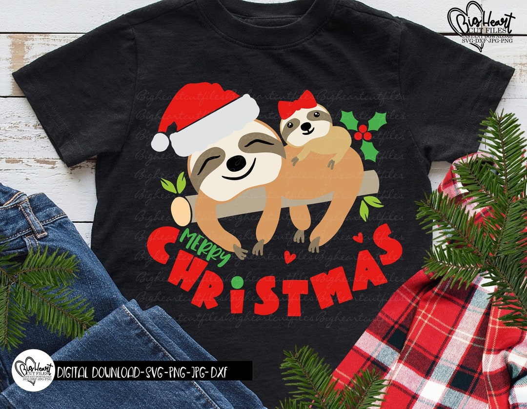 Christmas Sloth Svg Png Jpg Dxf Merry Christmas Svg Baby - Etsy