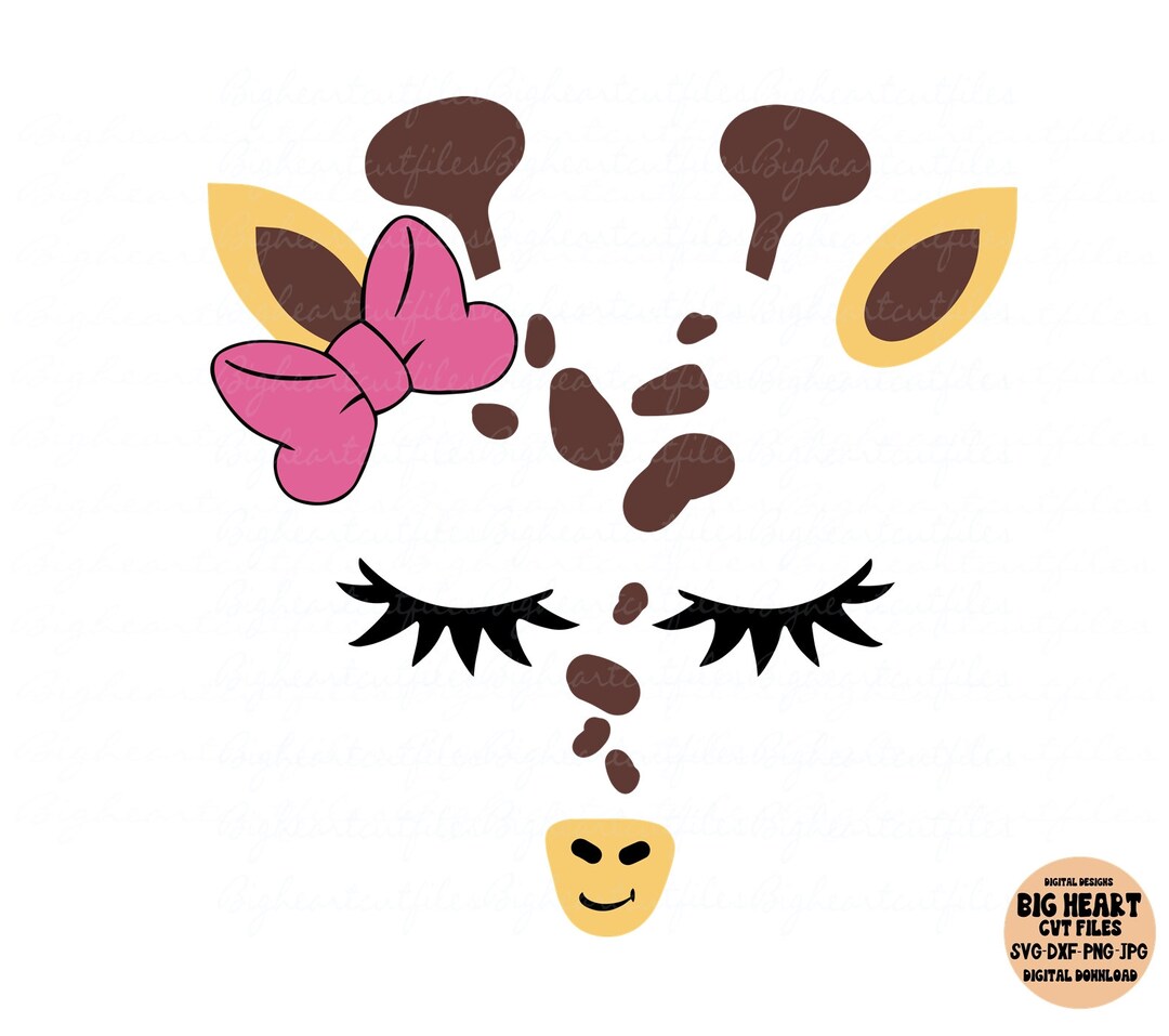 Cabeza de jirafa Svg, Png, jpg, Dxf, archivo de corte de jirafa, jirafa ...