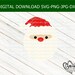 Santa Svg, Png, Jpg, Dxf, Santa Face Svg, Kids Christmas Svg Design ...