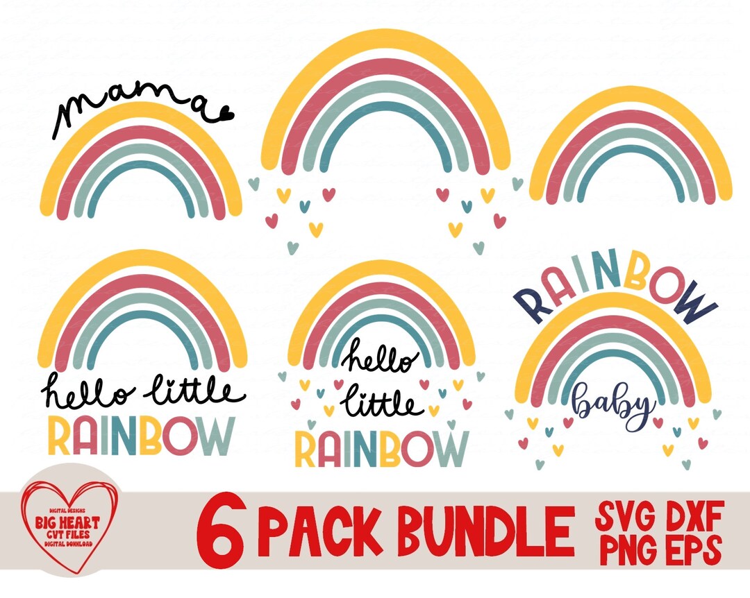 Rainbow Svg Bundle, Rainbow Svg, Rainbow Png, Rainbow Dxf, Rainbow Eps ...