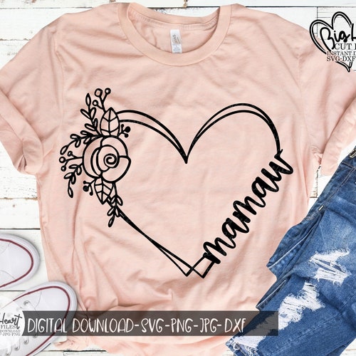 Mamaw Heart Instant Digital Download Svg Png Dxf and - Etsy