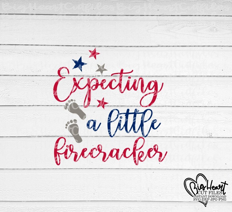 Expecting a Little Firecracker Svg Png Jpg Dxf 4th of July - Etsy