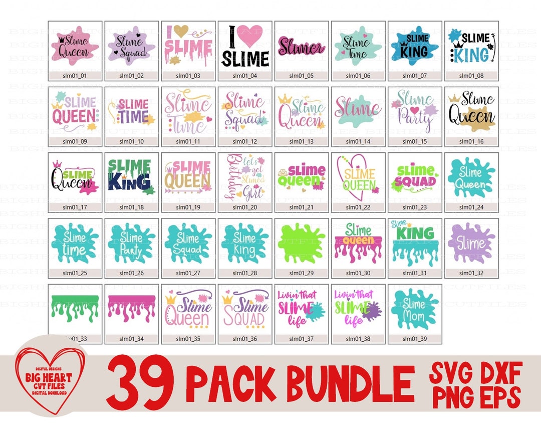 Slime Svg Bundle, Slime Svg, Png, Dxf, Eps, Slime Clipart, Slime Cut ...