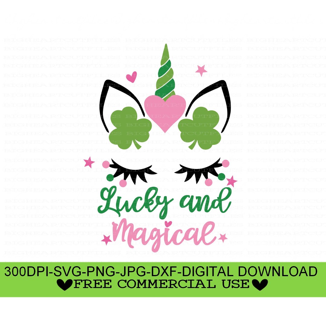 St Patricks Day Unicorn Svg Png Jpg Dxf Lucky and Magical - Etsy
