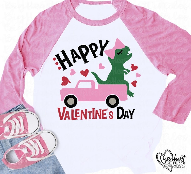 Valentine Dinosaur Svg Png Jpg Dxf Dinosaur Girl Valentine - Etsy
