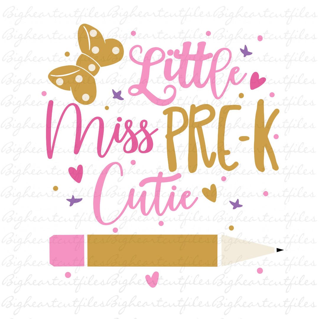 Little Miss Pre-k Cutie Svg Png Jpg Dx Girl Back to School Svg ...