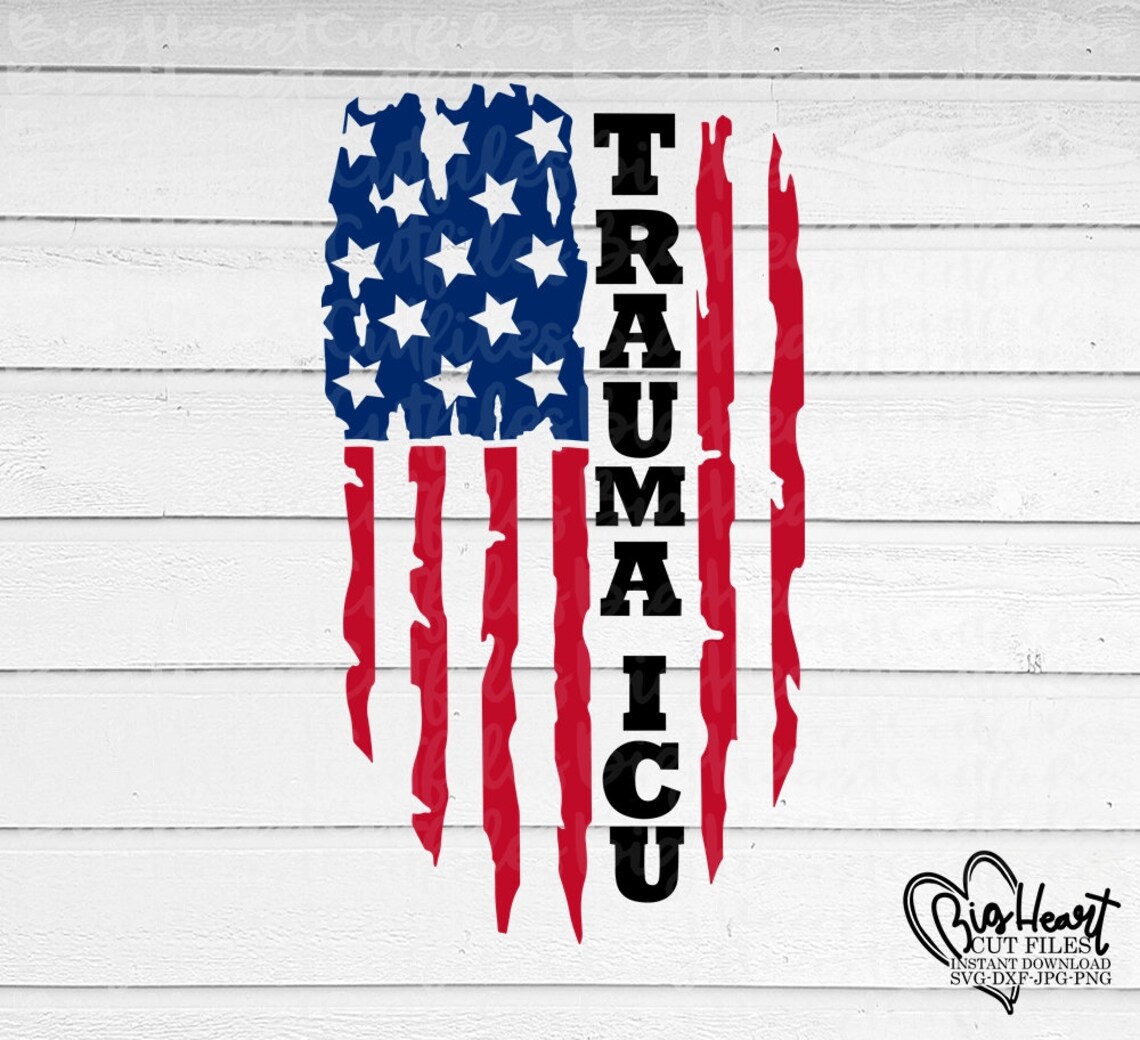 Trauma ICU Flag Svg Png Jpg Dxf Emergency Nurse Flag Svg | Etsy