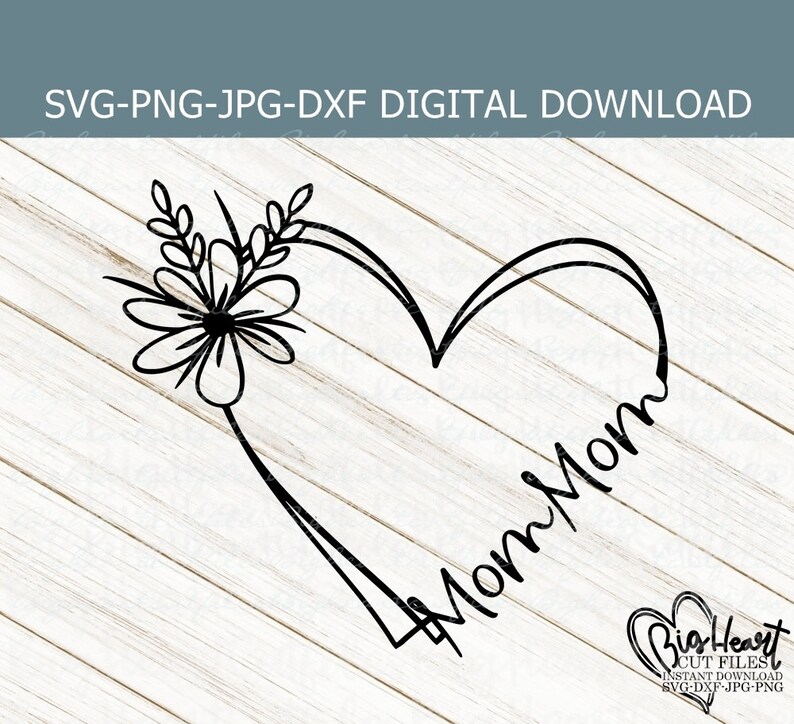 Mommom Heart Svg Png Jpg Dxf Mothers Day Svg Mom Mom Svg - Etsy