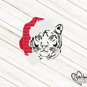 Christmas Tiger Svg Png Jpg Dxf Tiger With Santa Hat Svg - Etsy