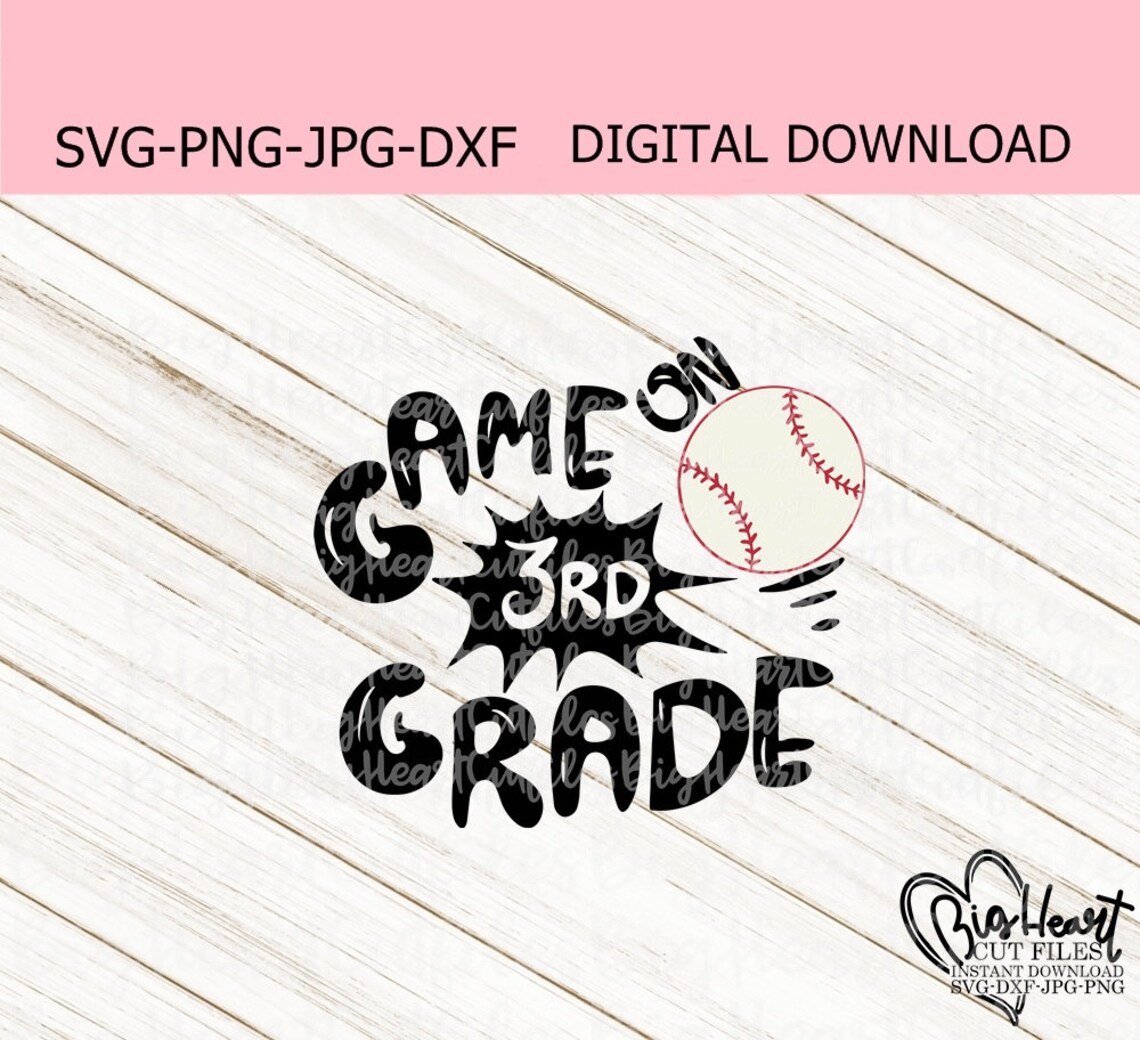 Game On 3rd Grade Svg Png Jpg Dxf Third Grade Svg 3rd | Etsy