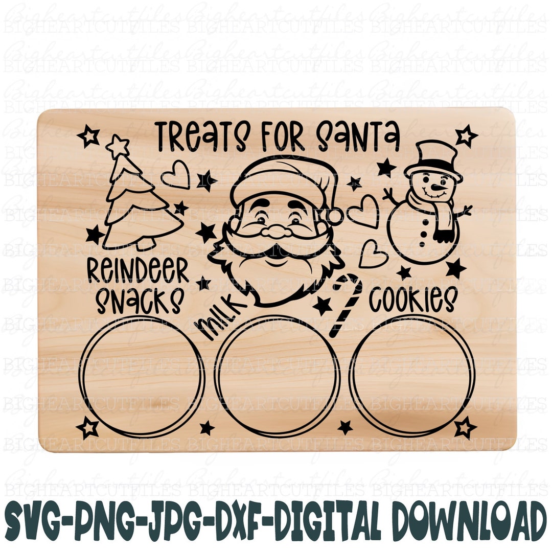 Treats for Santa Svg Png Jpg Dxf Santa Plate Svg Santa Milk Cookies Svg ...