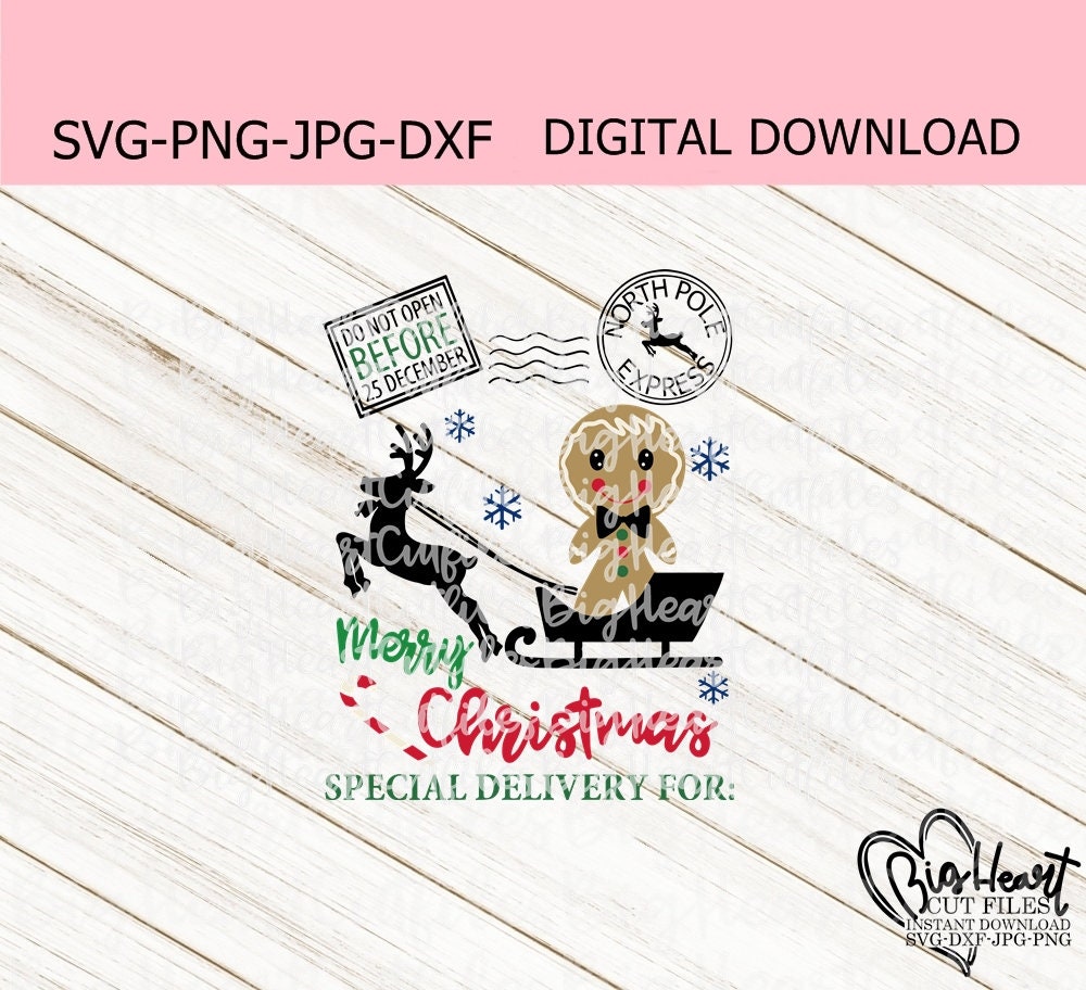 Gingerbread Santa Sack Svg Png Jpg Dxf Christmas - Etsy