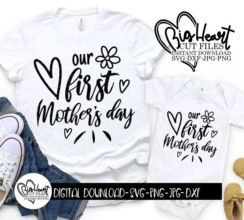 Our First Mothers Day Svg Png Jpg Dxf Mommy and Me Svg - Etsy