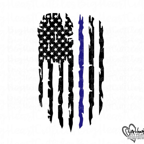 Distressed Police Flag Svgpngjpgdxfinstant Download Thin - Etsy