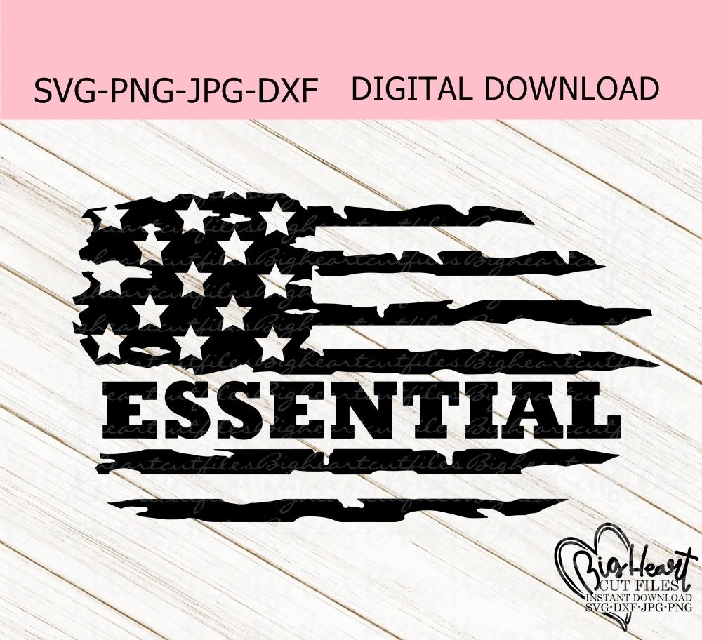 Essential Svg Png Jpg Dxf US Flag Svg Distressed Usa Flag - Etsy
