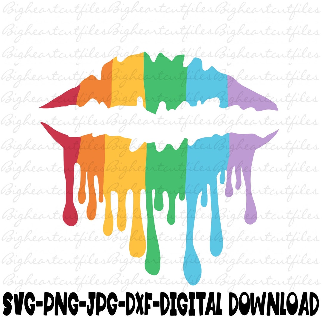 Rainbow Dripping Lips Svg Png Dxf Pride Svg Rinbow Lips Pride The Best Porn Website