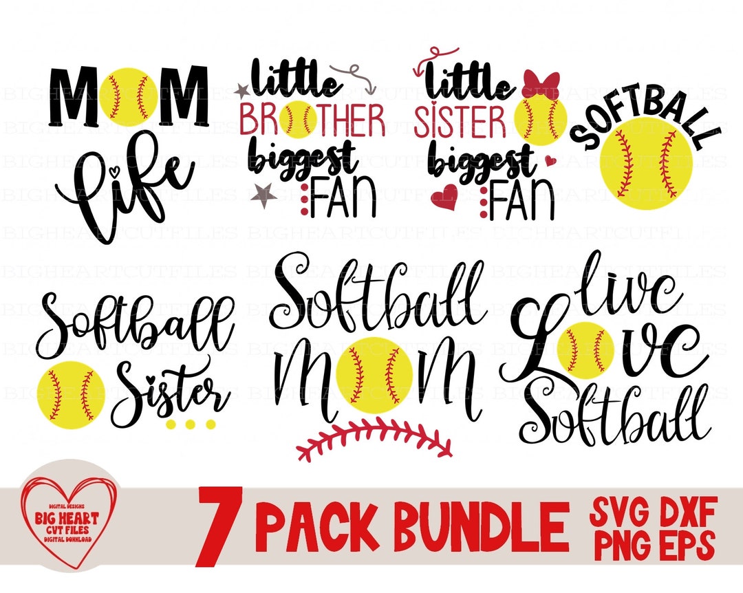Softball Svg Bundle Softball Svg Png Dxf Eps Digital Download - Etsy