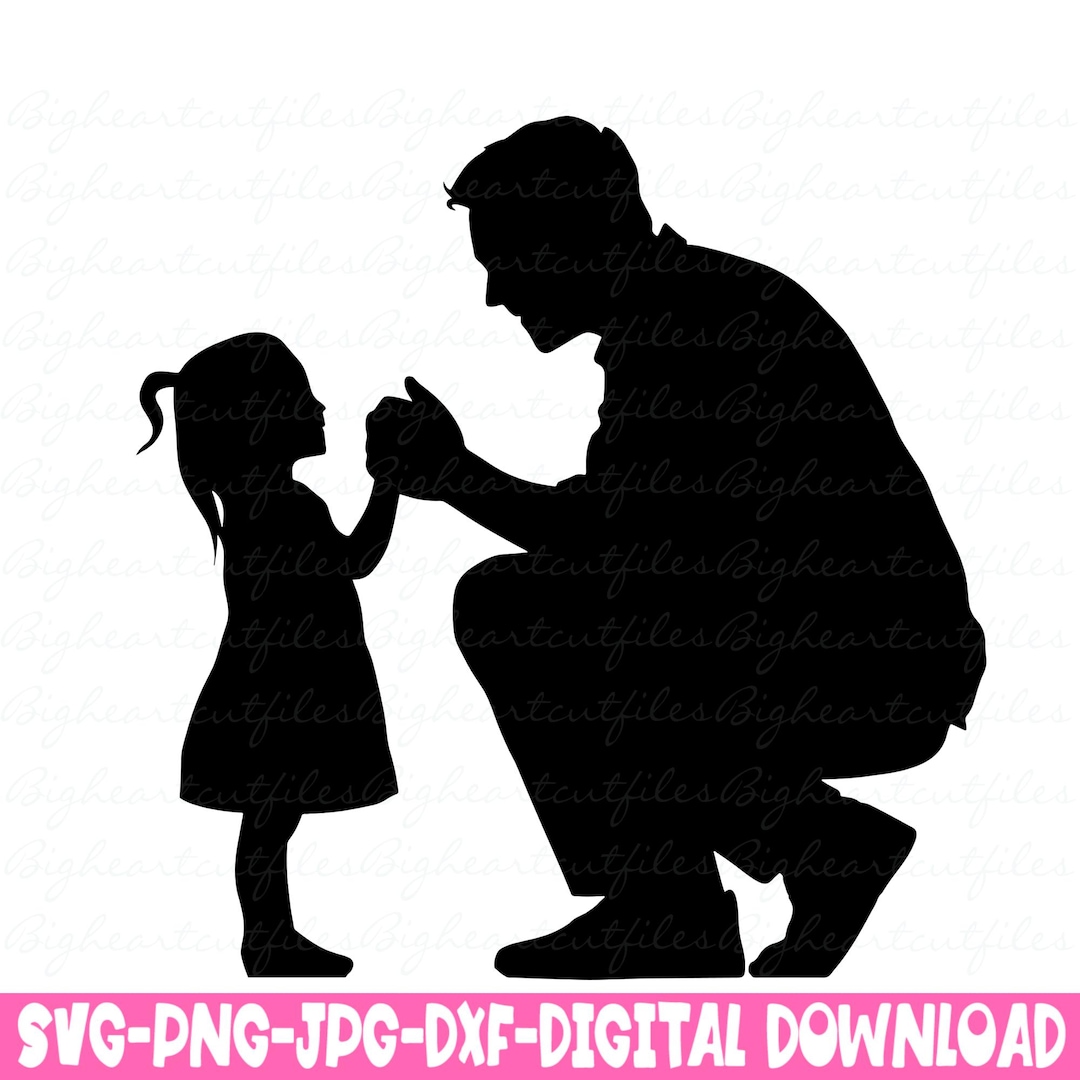 Father and Daughter Svg Father and Child Svg Png Jpg Dxf Father's Day ...