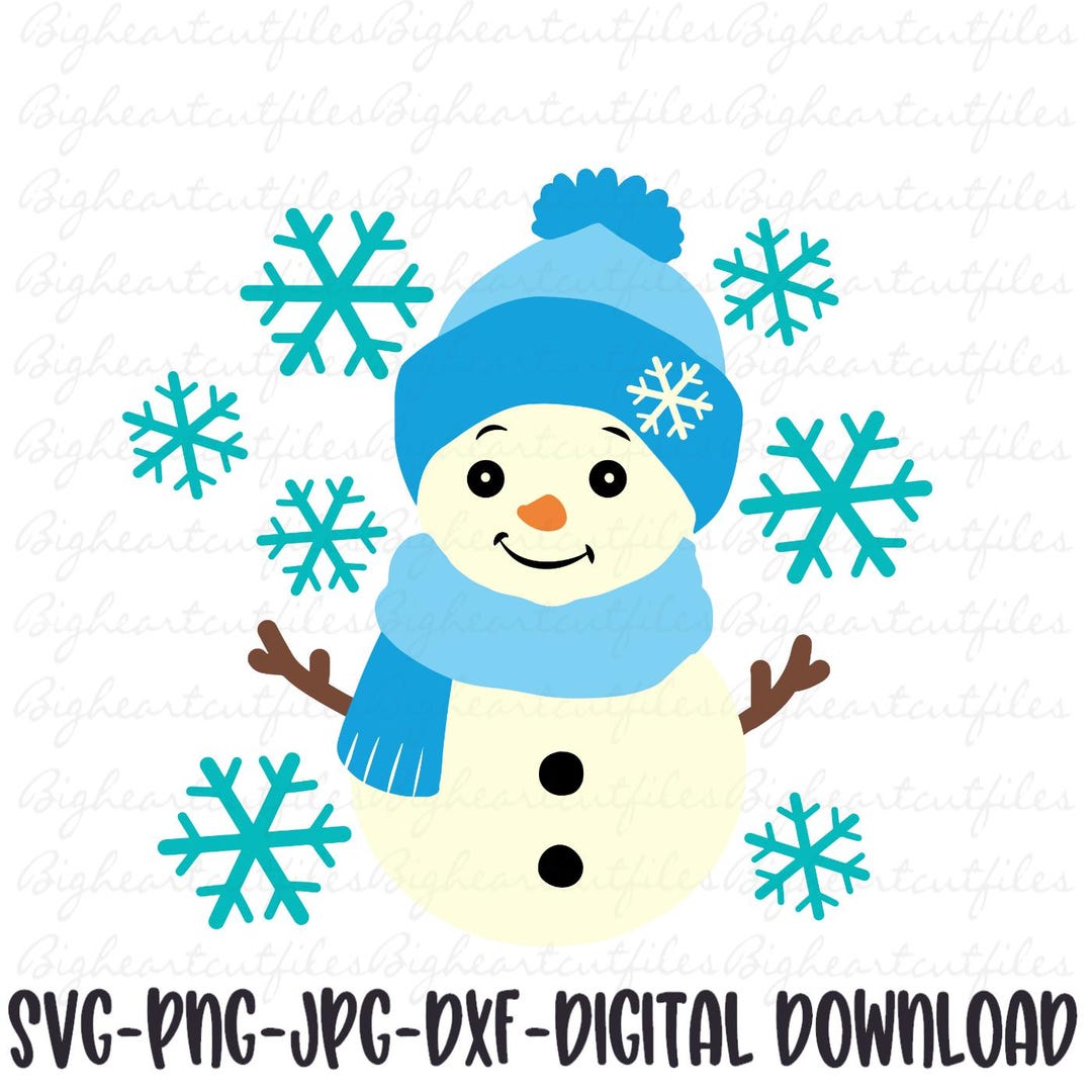Snowman Svg Png Jpg Dxf Winter Christmas Silhouette and Cricut Cut ...