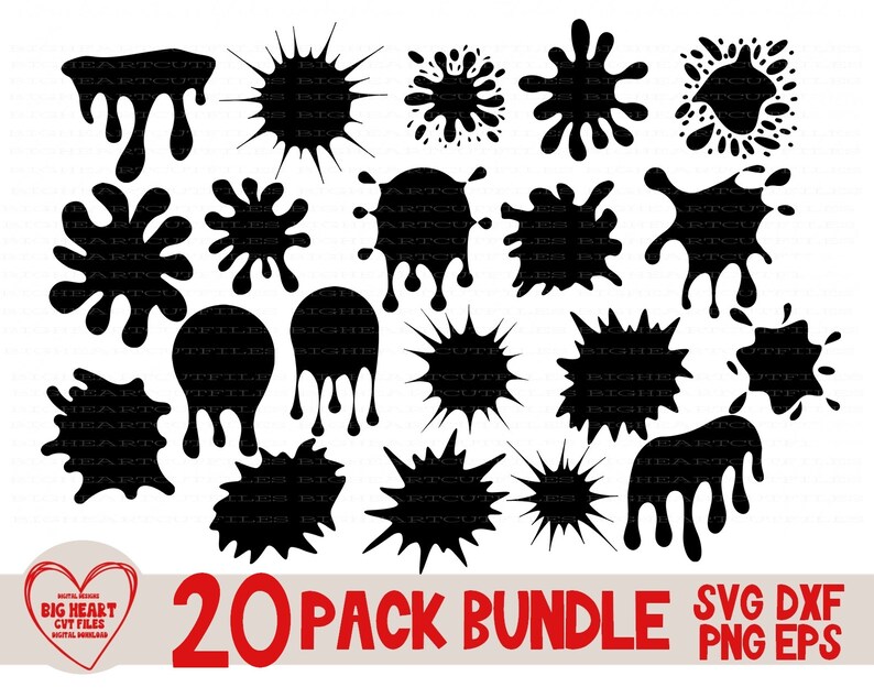 Paint Splatter Svg Png Dxf Eps Paint Splatter Svg Bundle - Etsy