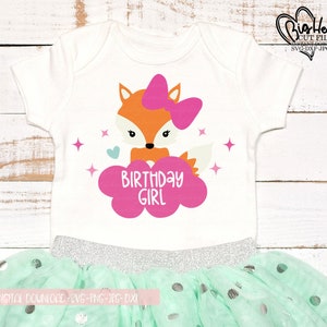 Fox Birthday Girl Svg, Png, Jpg, Dxf, Girl Birthday Design, Girl ...