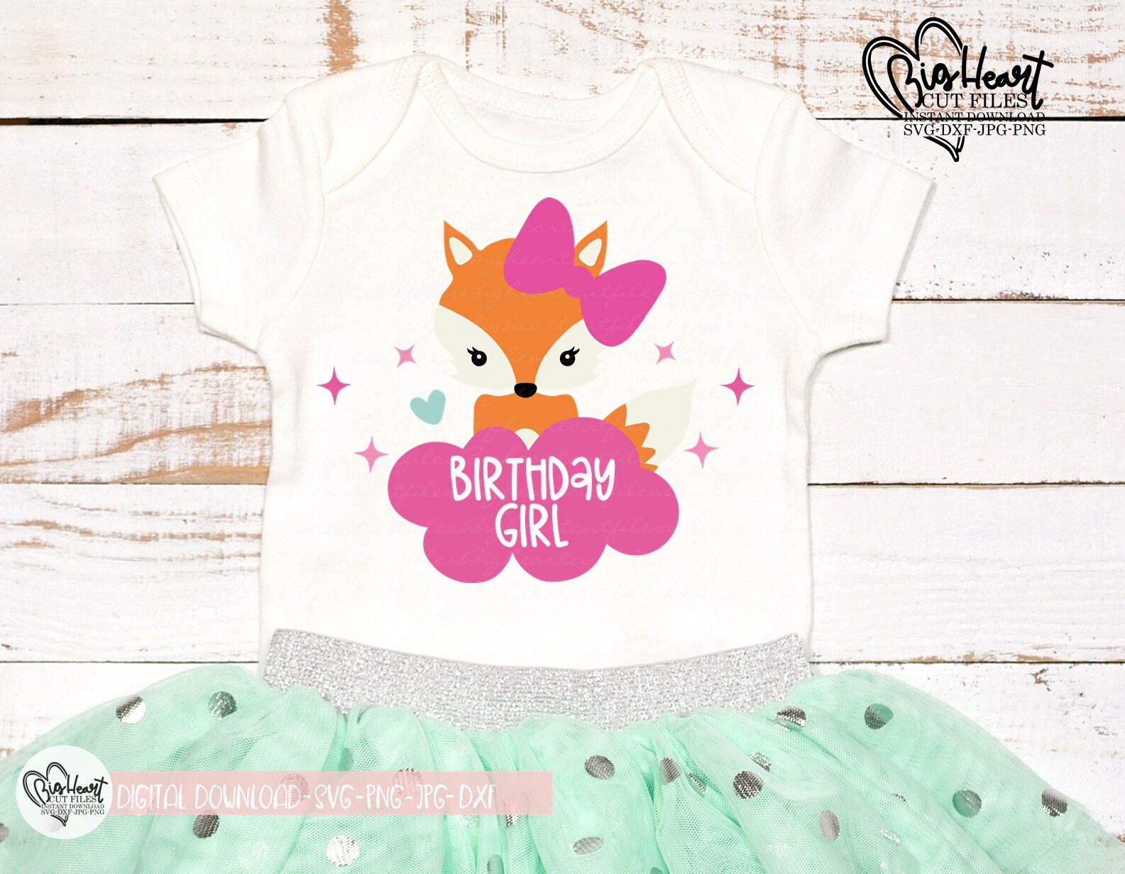 Fox Birthday Girl Svg Png Jpg Dxf Girl Birthday Design - Etsy