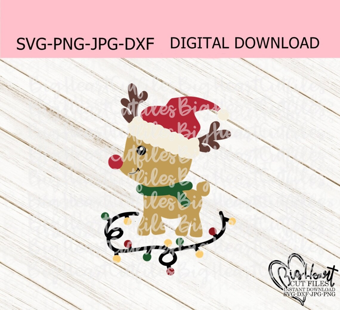 Santa Reindeer Svg Png Jpg Dxf Christmas Reindeer Svg - Etsy