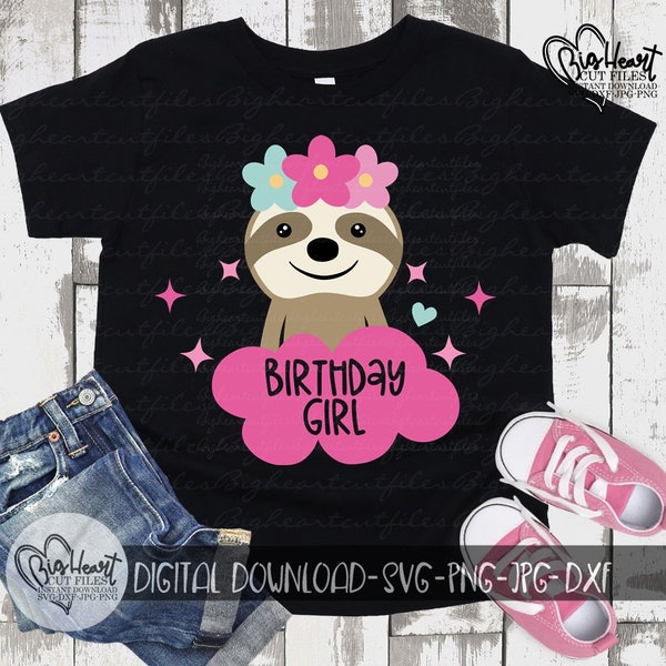 Birthday Sloth Svg - Etsy