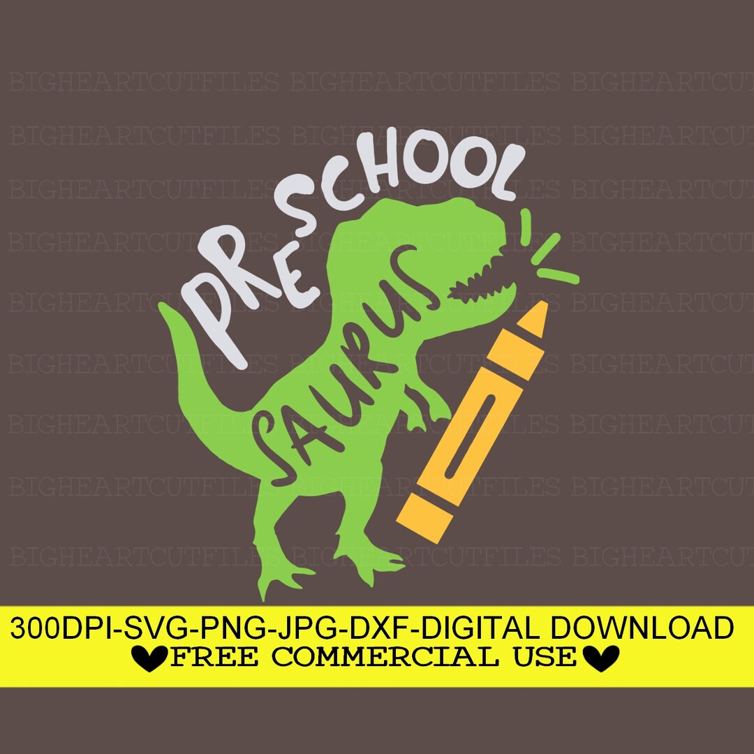 Preschool Saurus Svg, Png, Jpg, Dxf, Dinosaur Svg, Back to School Svg ...