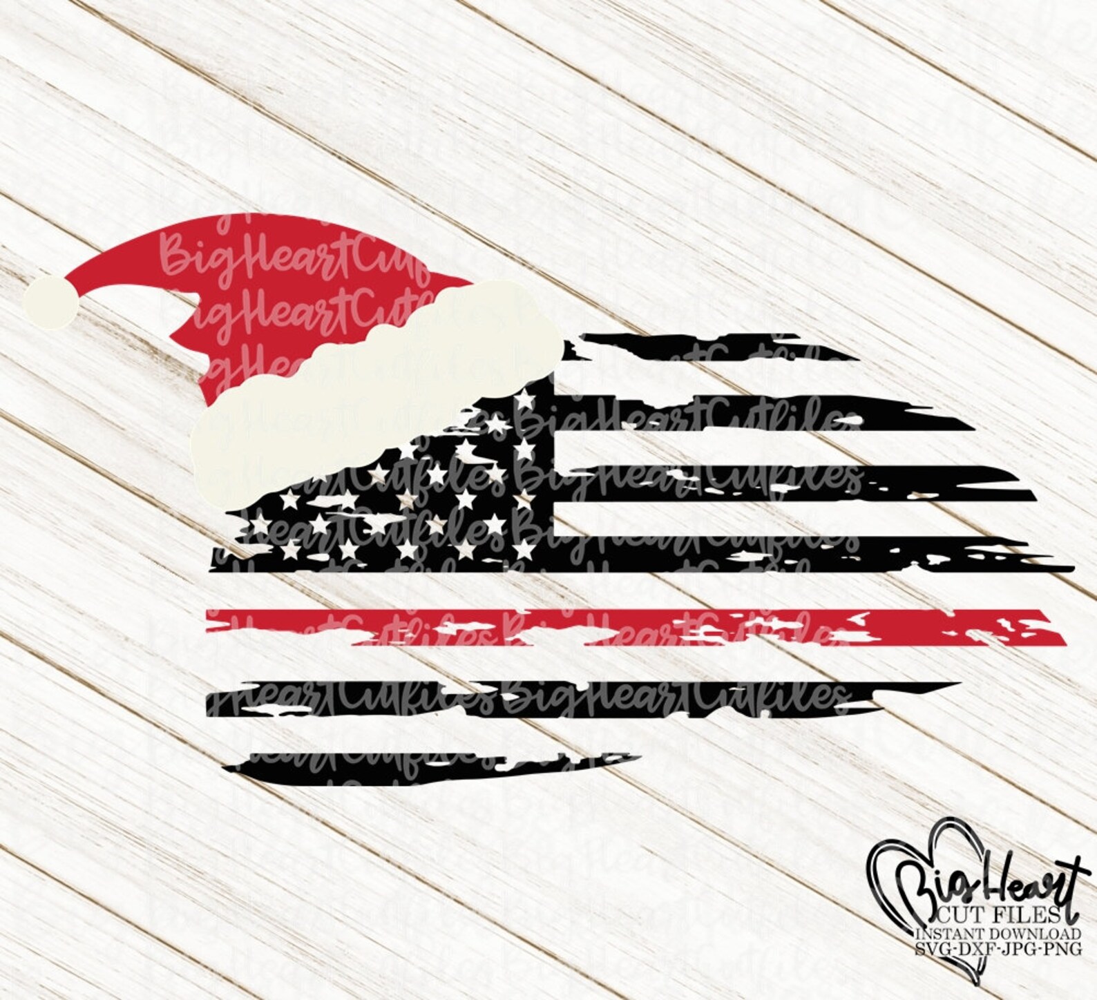 Firefighter Christmas Svg Distressed Firefighter Flag Svgfire - Etsy